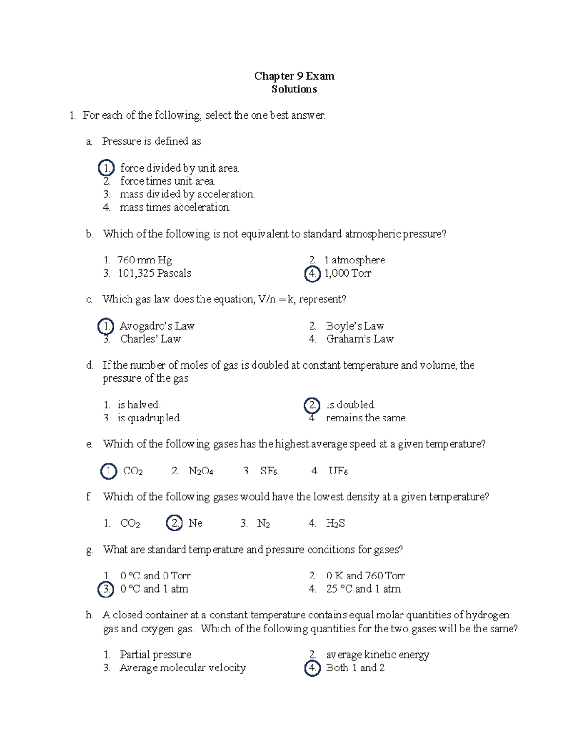 Chapter 9 Exam Solutions for Gas Laws and Properties - Studocu