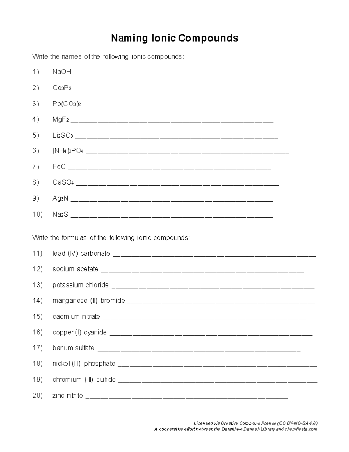 Ionic Compounds Naming Guide: Formulas & Names - Studocu
