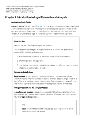 Ch. 2: Introduction to Legal Research & Analysis - Legal Study Notes ...