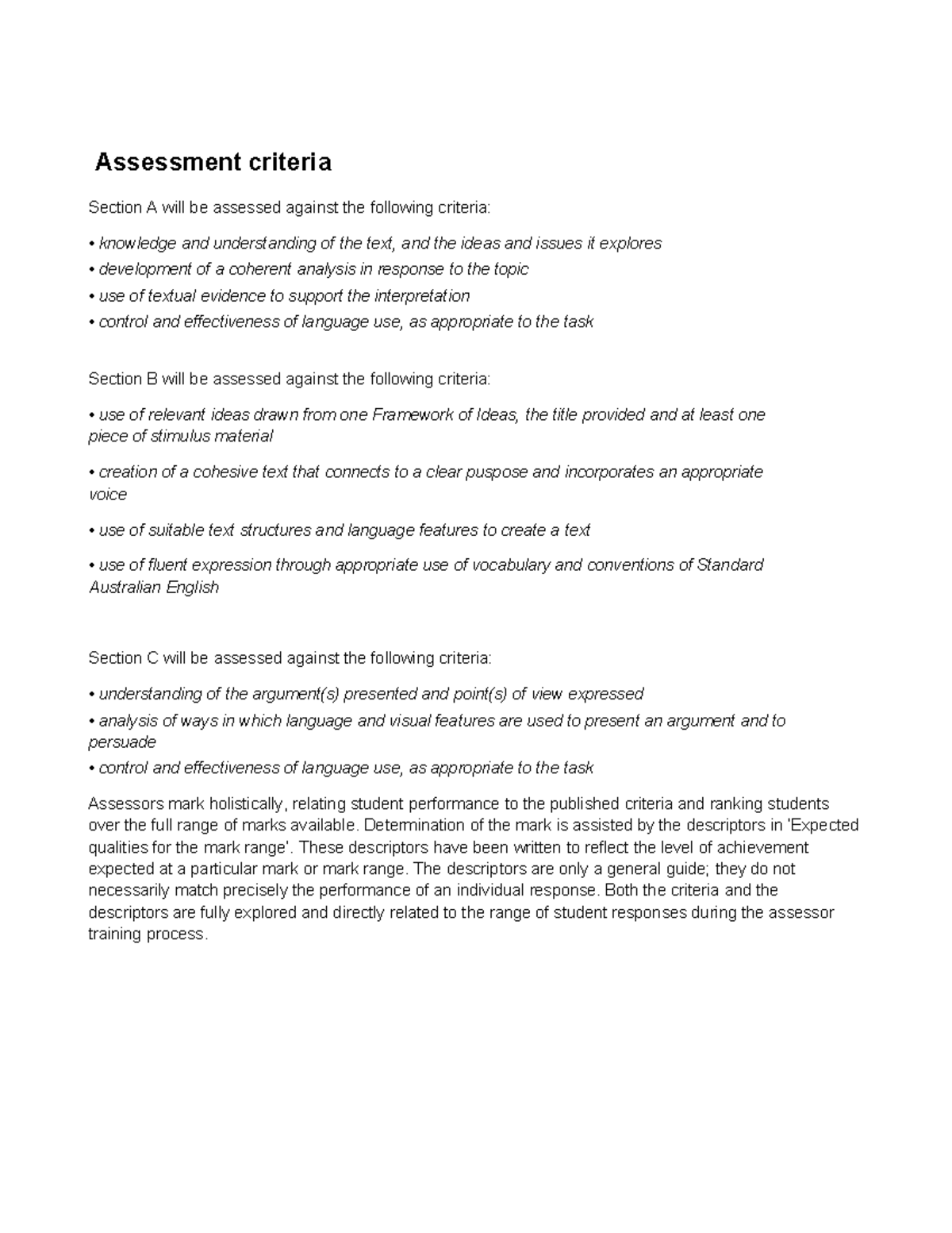 ENG101 Final Exam Feedback Marking Guide - Studocu