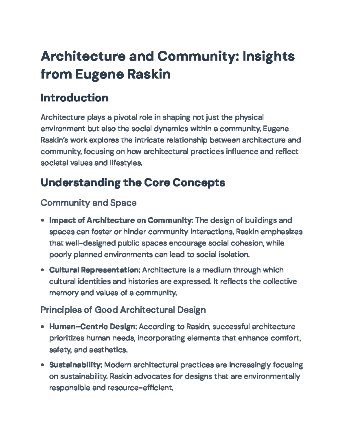 Architecture and Community: Insights from Eugene Raskin's Work ...