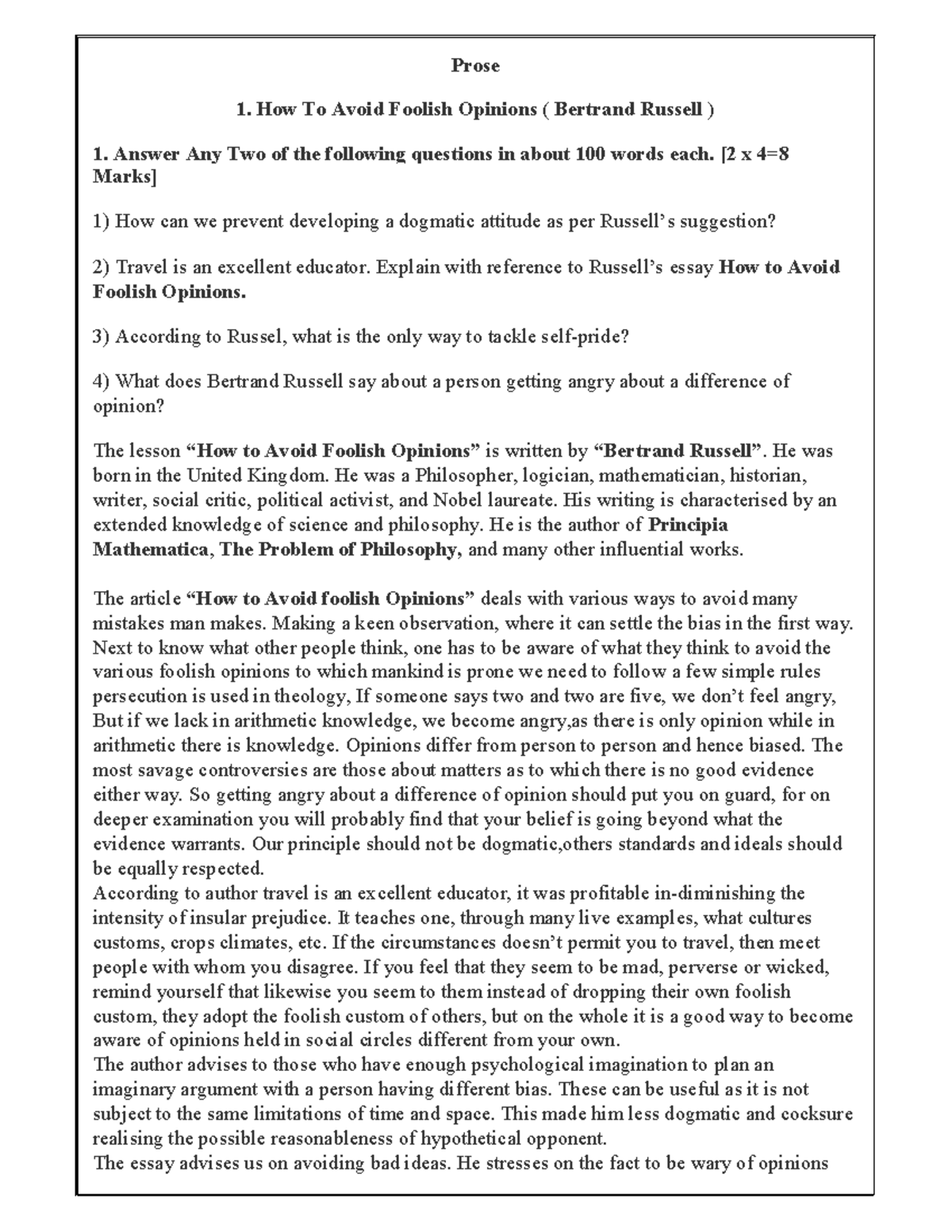 Prose, Poetry & Short Stories: 2nd Year Intermediate Study Guide - Studocu