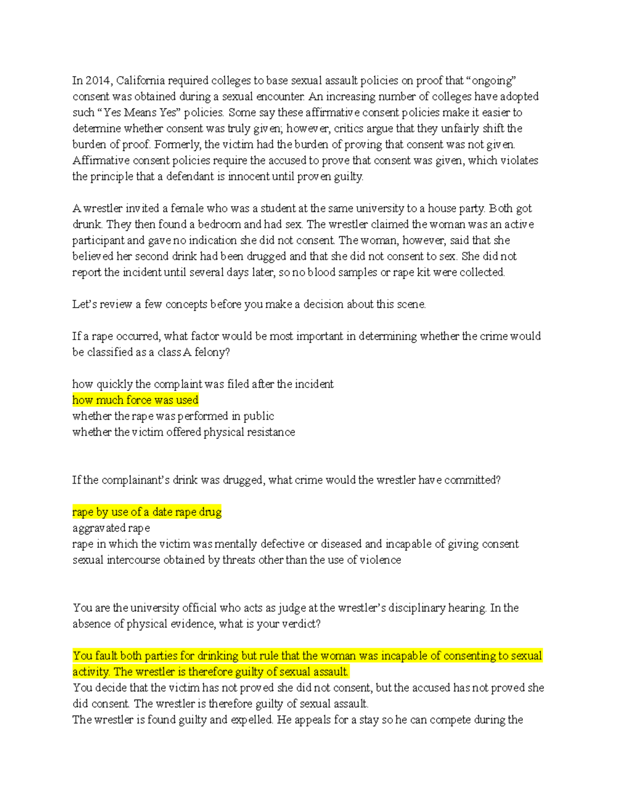Constitutionality of 'Yes Means Yes' Laws: Legal Analysis and ...