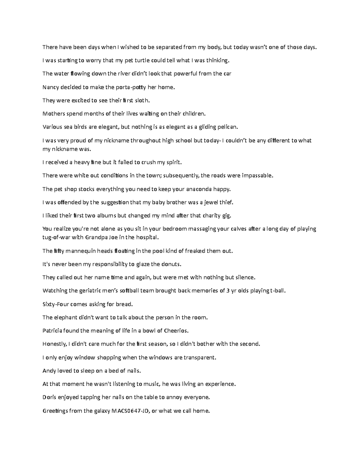 T7 - erer - There have been days when I wished to be separated from my ...