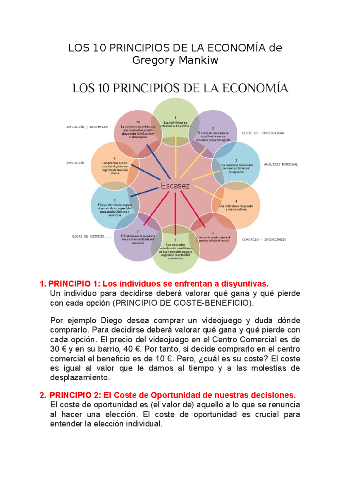 LOS 10 Principios de la Economía - Notas de Gregory Mankiw - Studocu