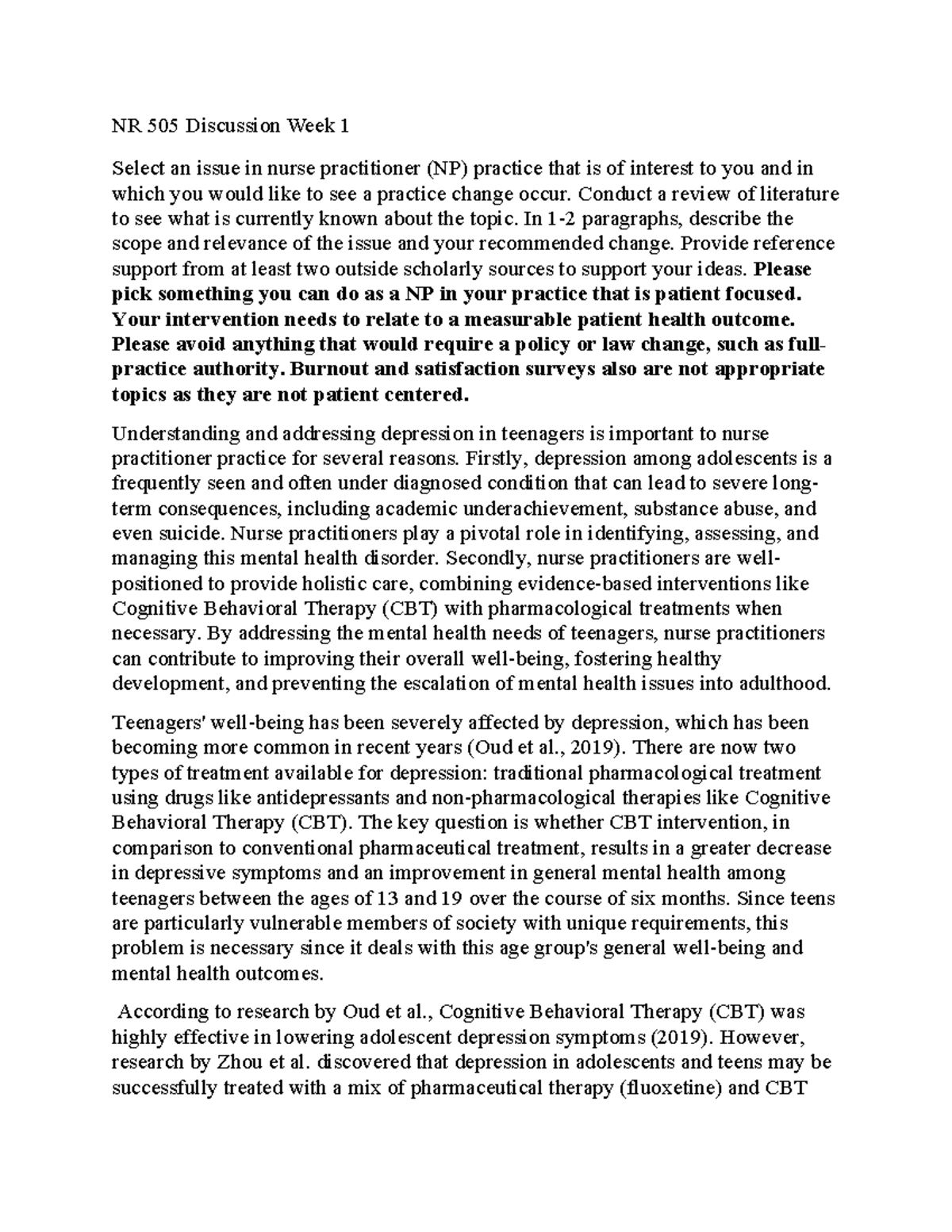 NR 505 Discussion Week 1 - NR 505 Discussion Week 1 Select an issue in nurse practitioner (NP ...