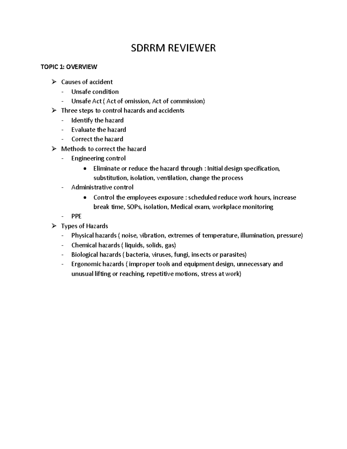 SDRRM REVIEWER: Overview of Hazards, Analysis, and Emergency Response ...