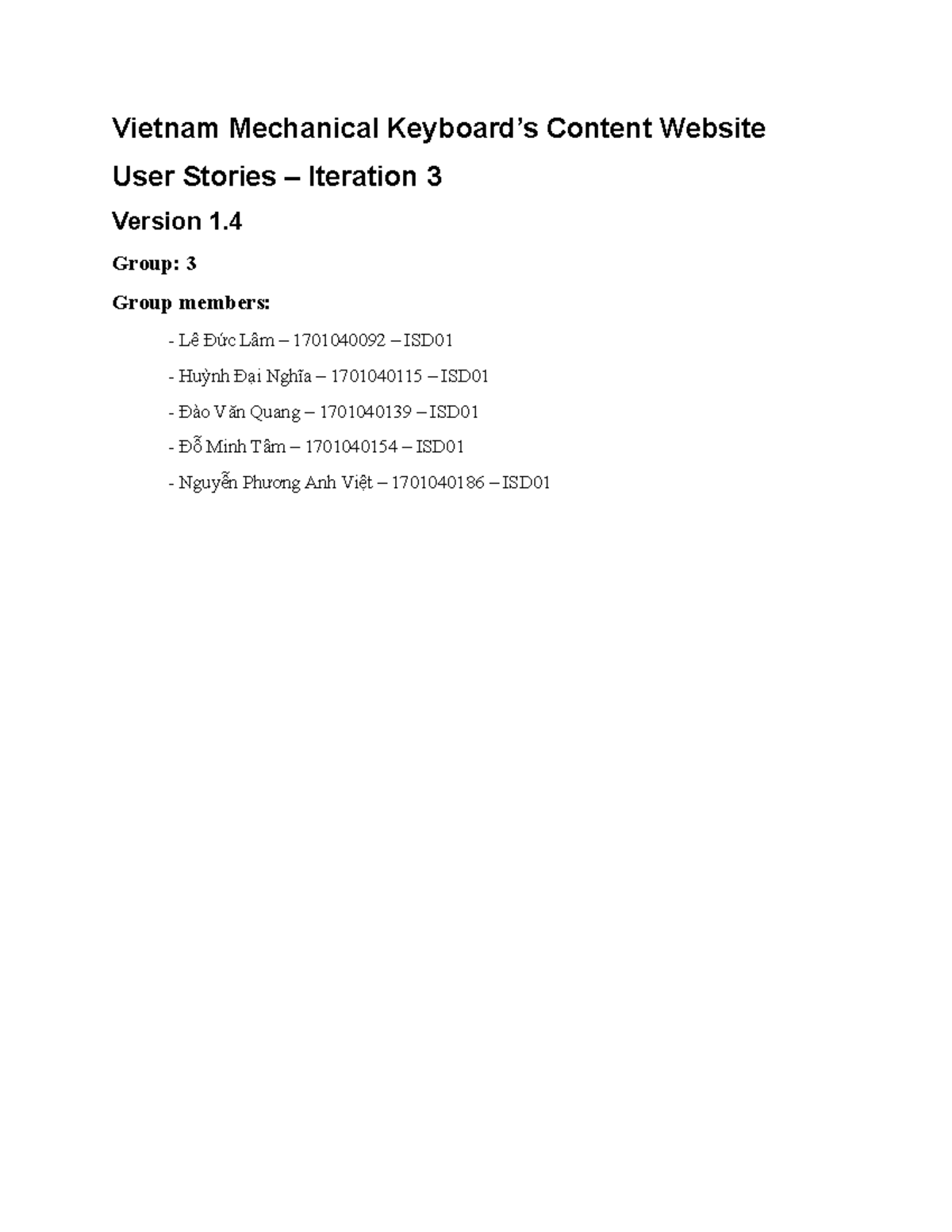 User Story - I3 - Vietnam Mechanical Keyboard’s Content Website User ...