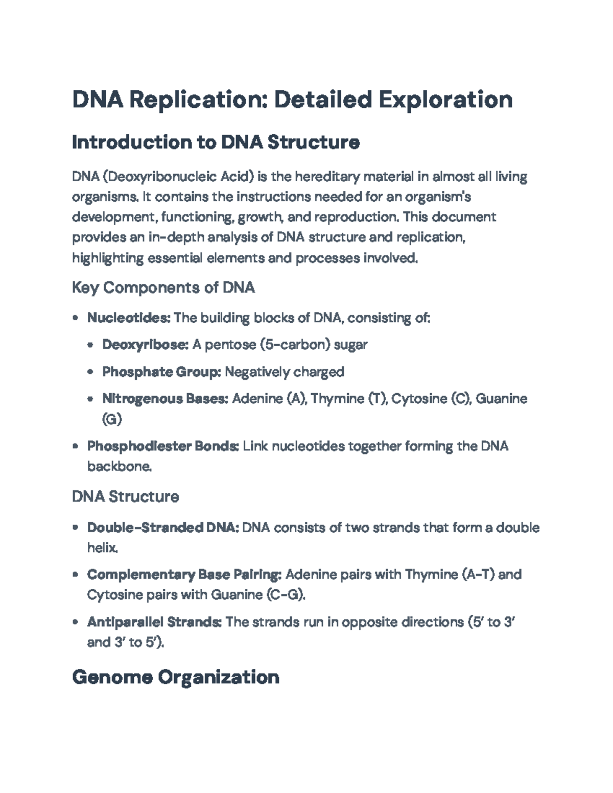 DNA Structure and Replication: Comprehensive Overview - DNA Replication ...