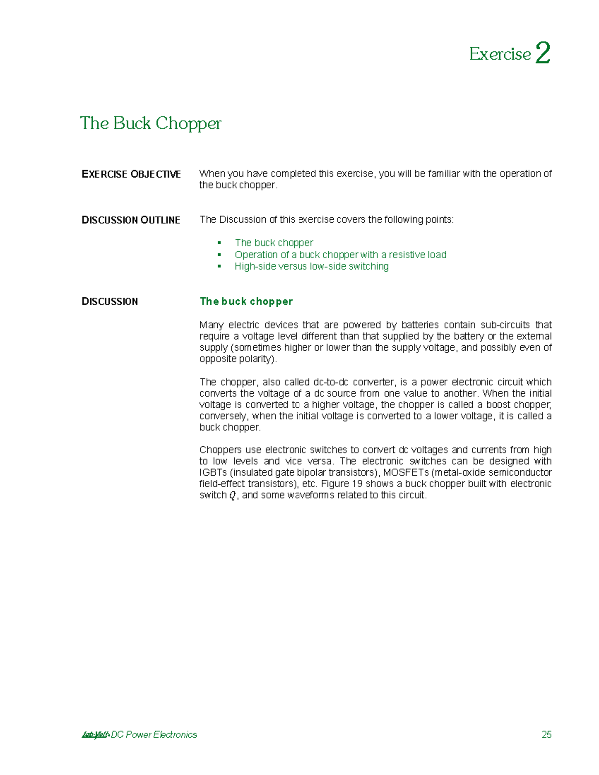 324 Lab 5 - Understanding the Buck Chopper Operation - Studocu