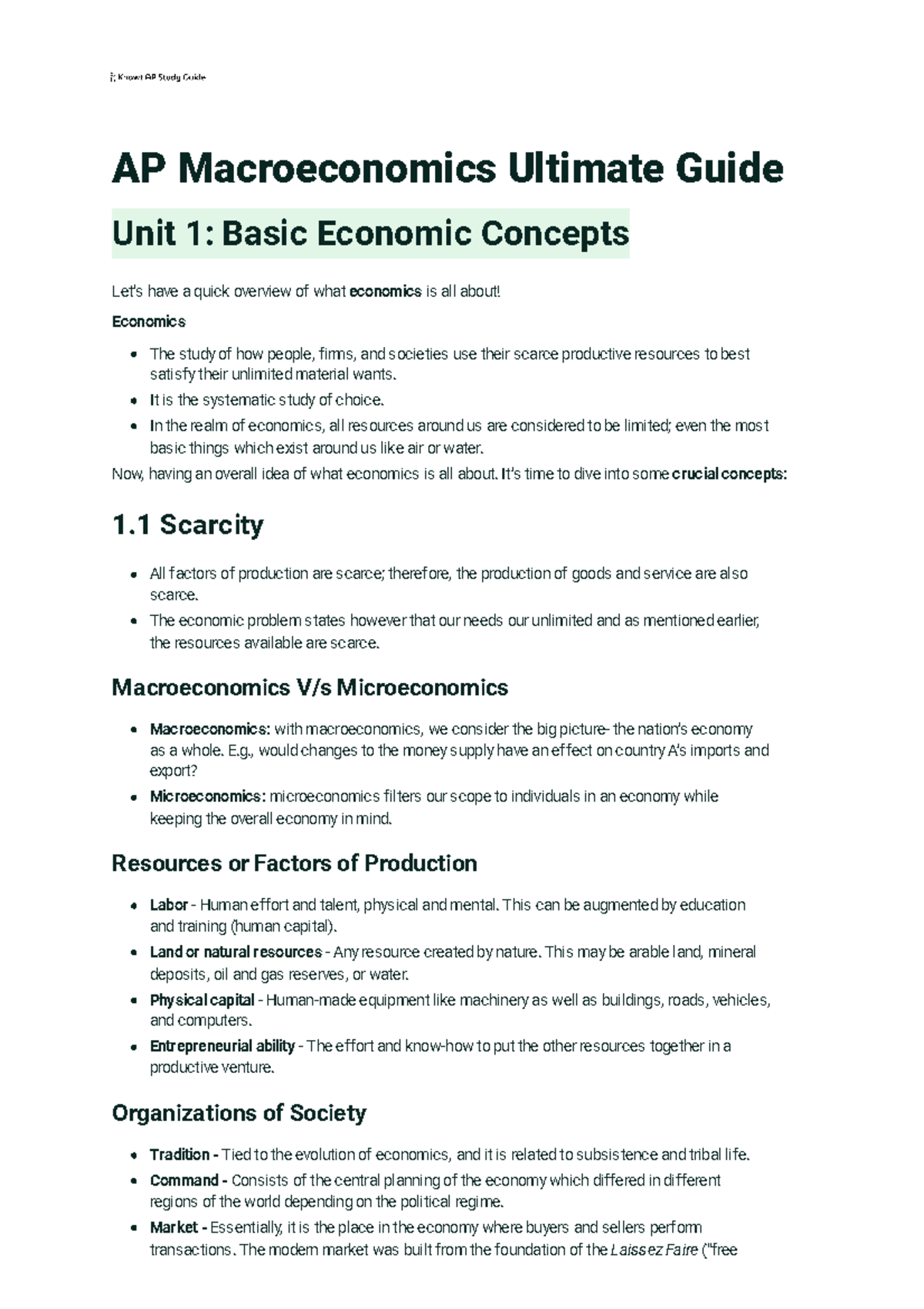 AP Macroeconomics Ultimate Guide - It is the systematic study of choice ...