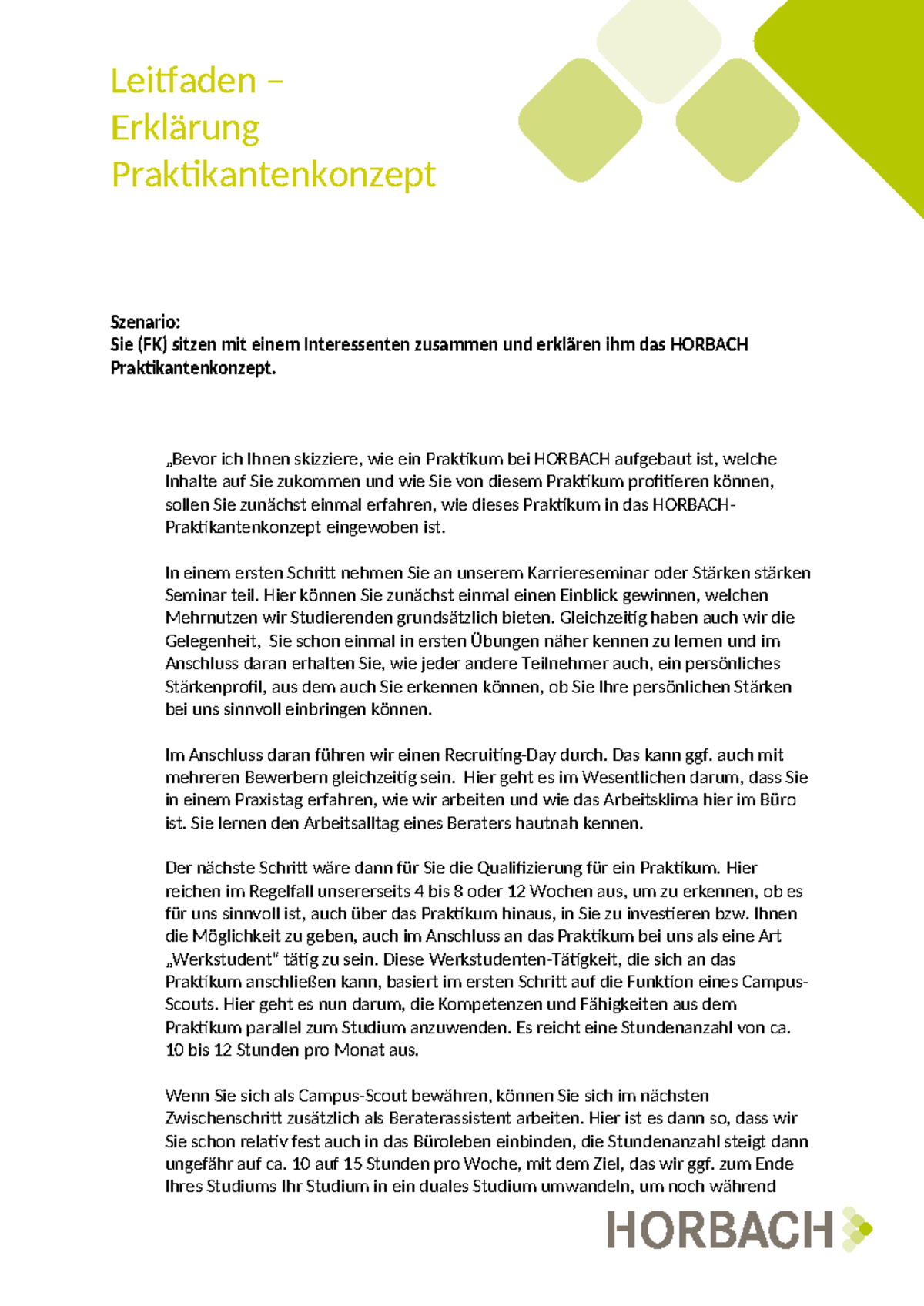 5.1 Leitfaden- Erklärung Praktikantenkonzept - Leitfaden – Erklärung ...