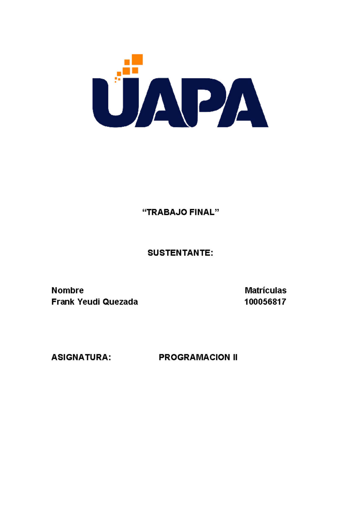 Trabajo Final Programación II - Ejercicios y Código en C# - Studocu