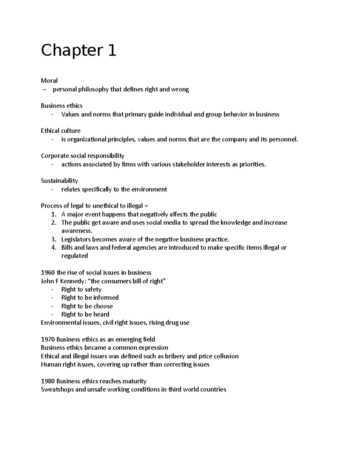 Business Ethics and Stakeholder Perspectives: Chapter 2 Notes - Studocu