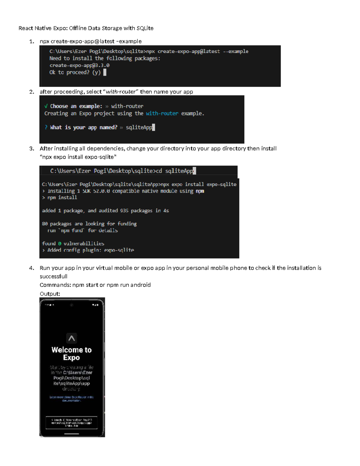 React Native Expo: Offline Data Storage with SQLite Guide - Studocu