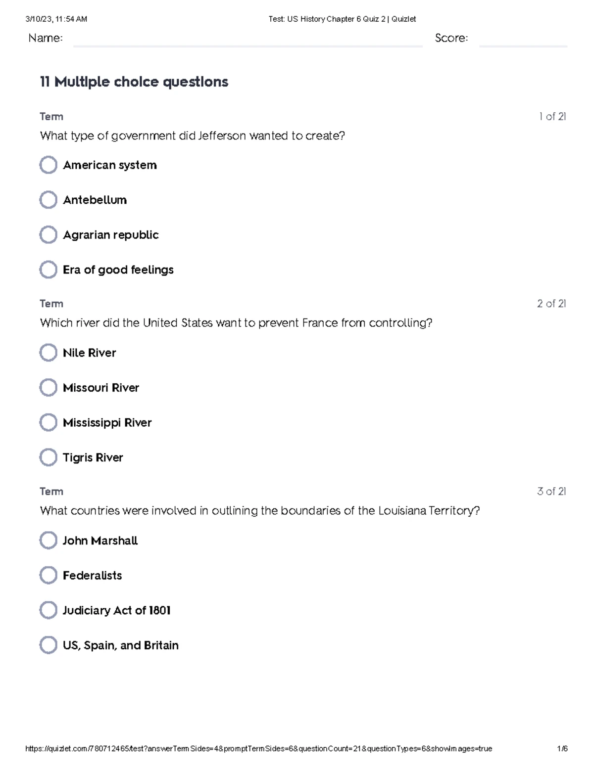 AP US History Unit 1 Test NO Answer KEY - AP US History Unit 1 Test ...