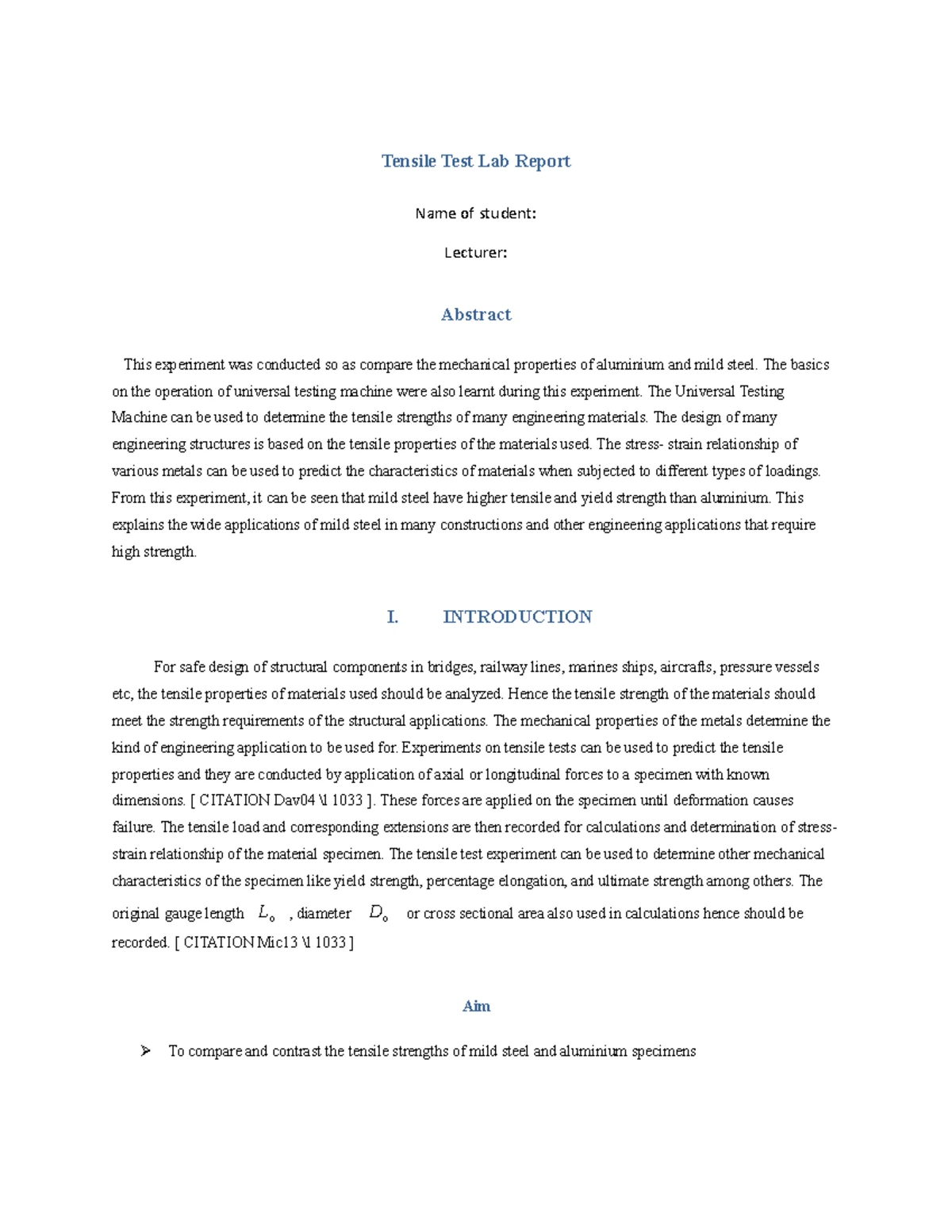 CCB231 Group 10 Lab Report: Vickers Hardness Test Analysis - Studocu