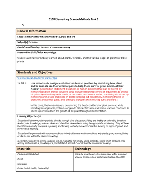 WGU 5E Lesson Plan C108 - ........ - 5E Lesson Plan General Information ...