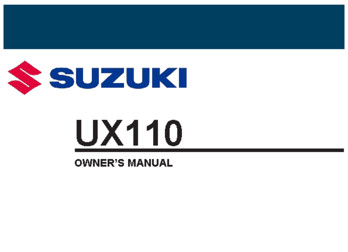 UX110 Motorcycle Manual: Safety & Maintenance Guidelines - Studocu