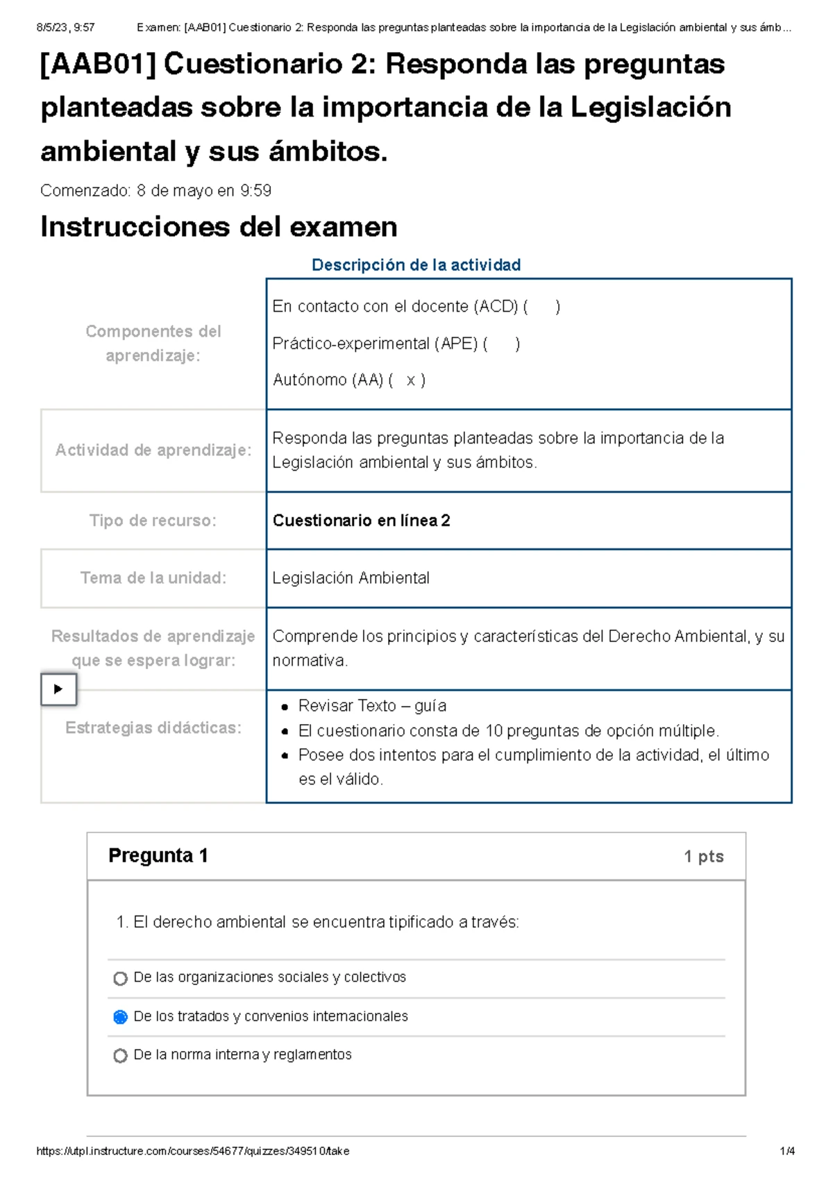 [AAB02] Cuestionario: Importancia de la Observación Participante y Línea de - Studocu