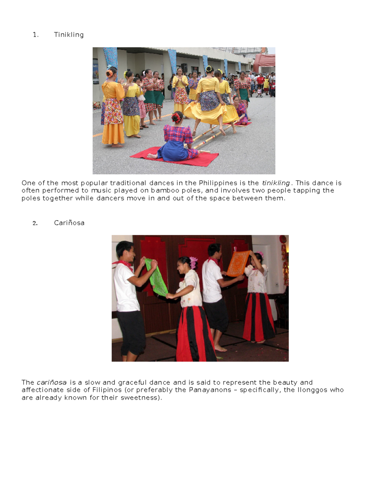 632032034 folk dance 2 - Assignment - Tinikling One of the most popular ...