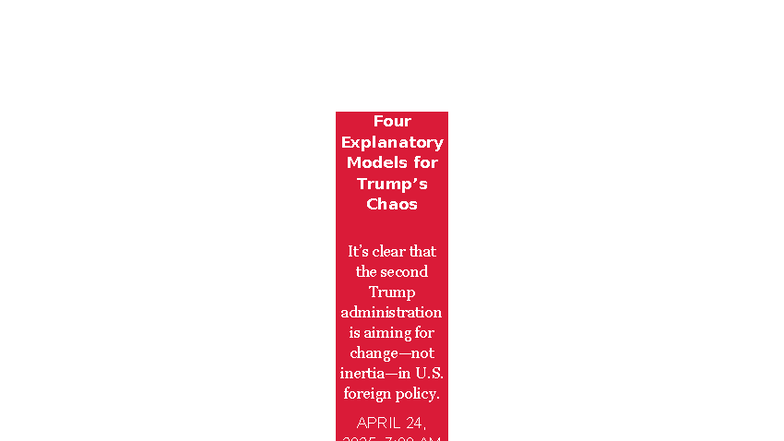 Chaos Model Analysis: Understanding U.S. Foreign Policy in 2025 - Studocu