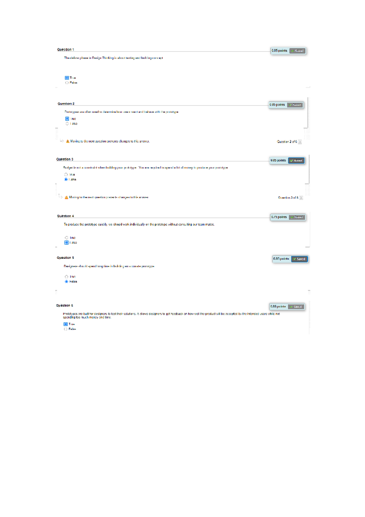 Design Thinking Quiz 6: Multiple Choice Questions Guide - Studocu
