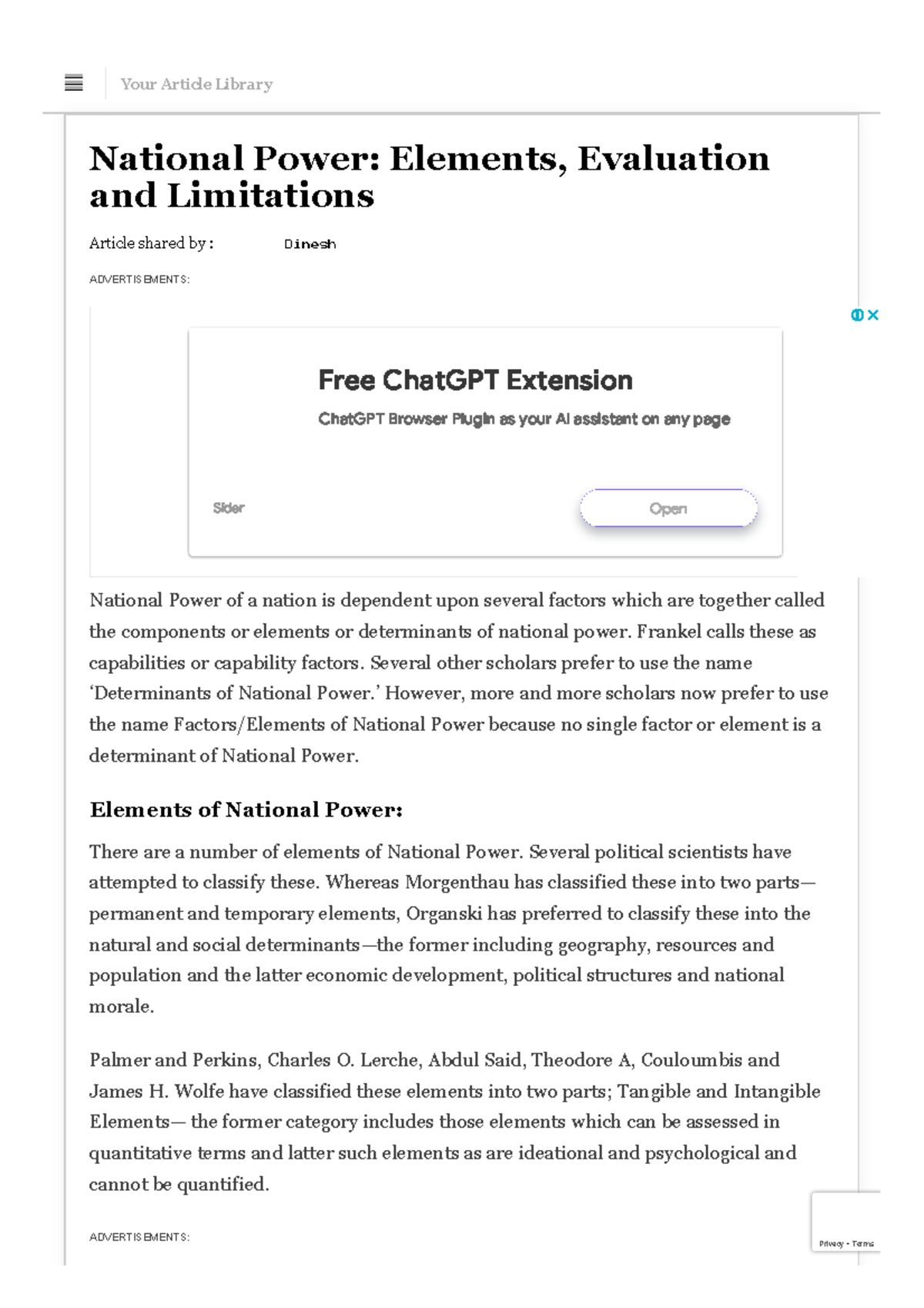 National Power: Key Elements, Assessment, and Constraints - Studocu