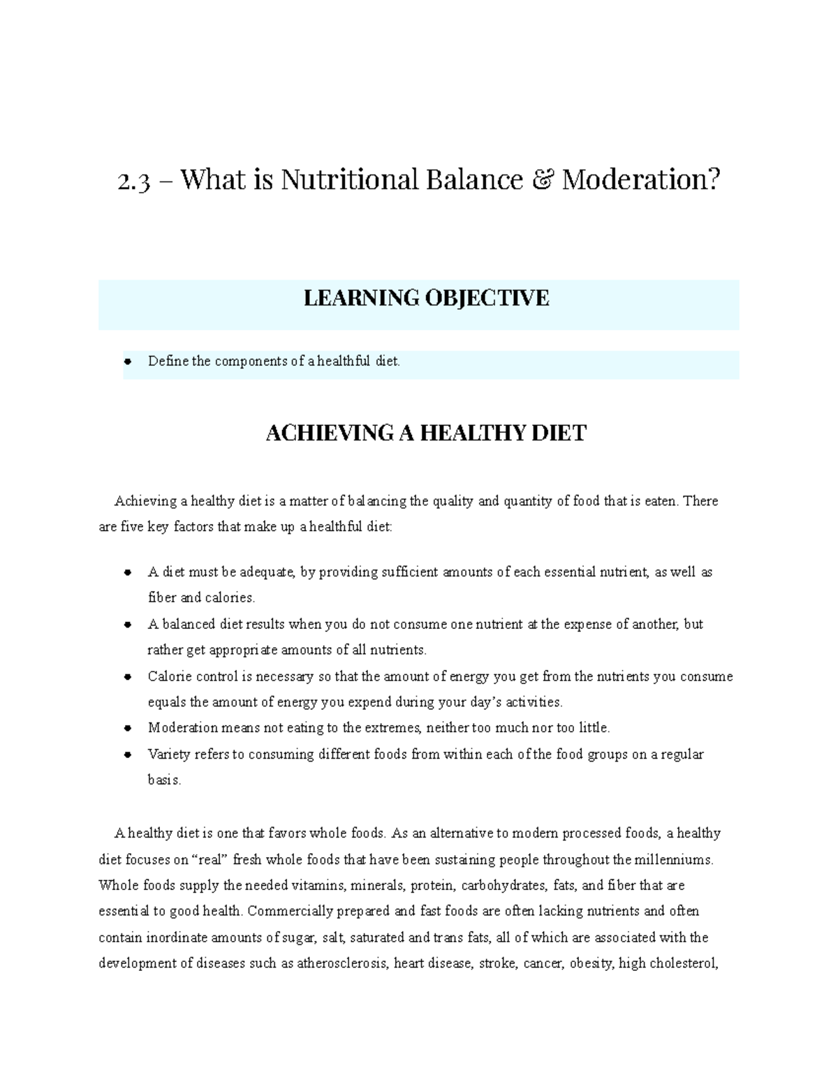 Nutritional Balance & Moderation: Key Principles for a Healthy Diet (2. ...