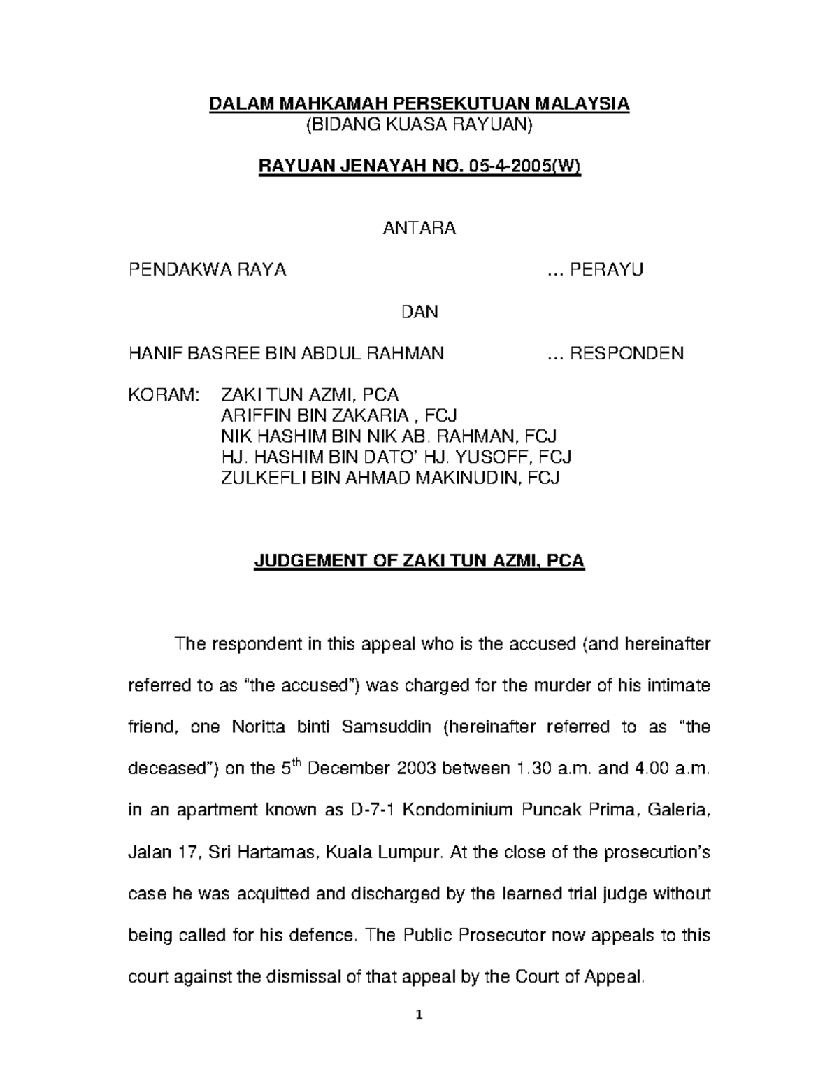 PP v Hanif Basree - Case Law Analysis of Acquittal and Circumstances ...