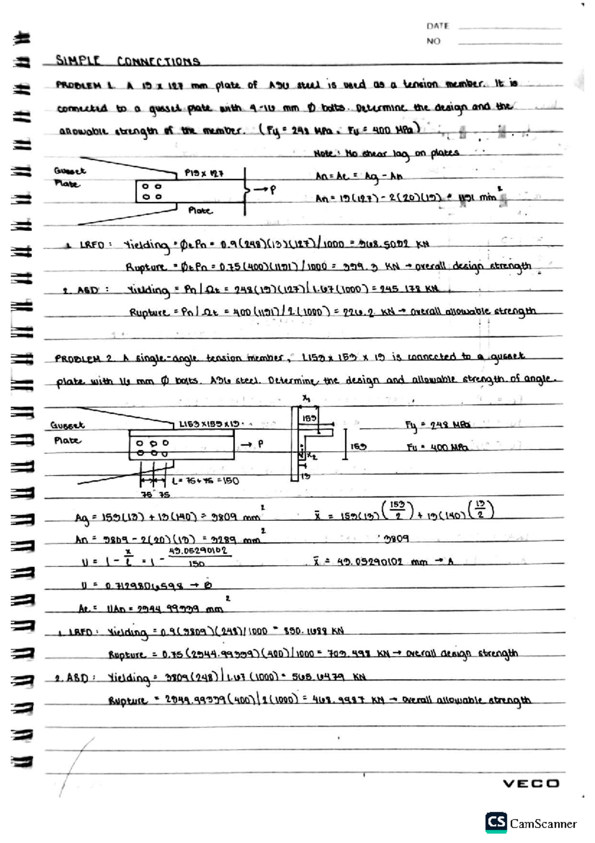 Steel Design Lecture Notes: Tension Members and Block Shear Strengths ...