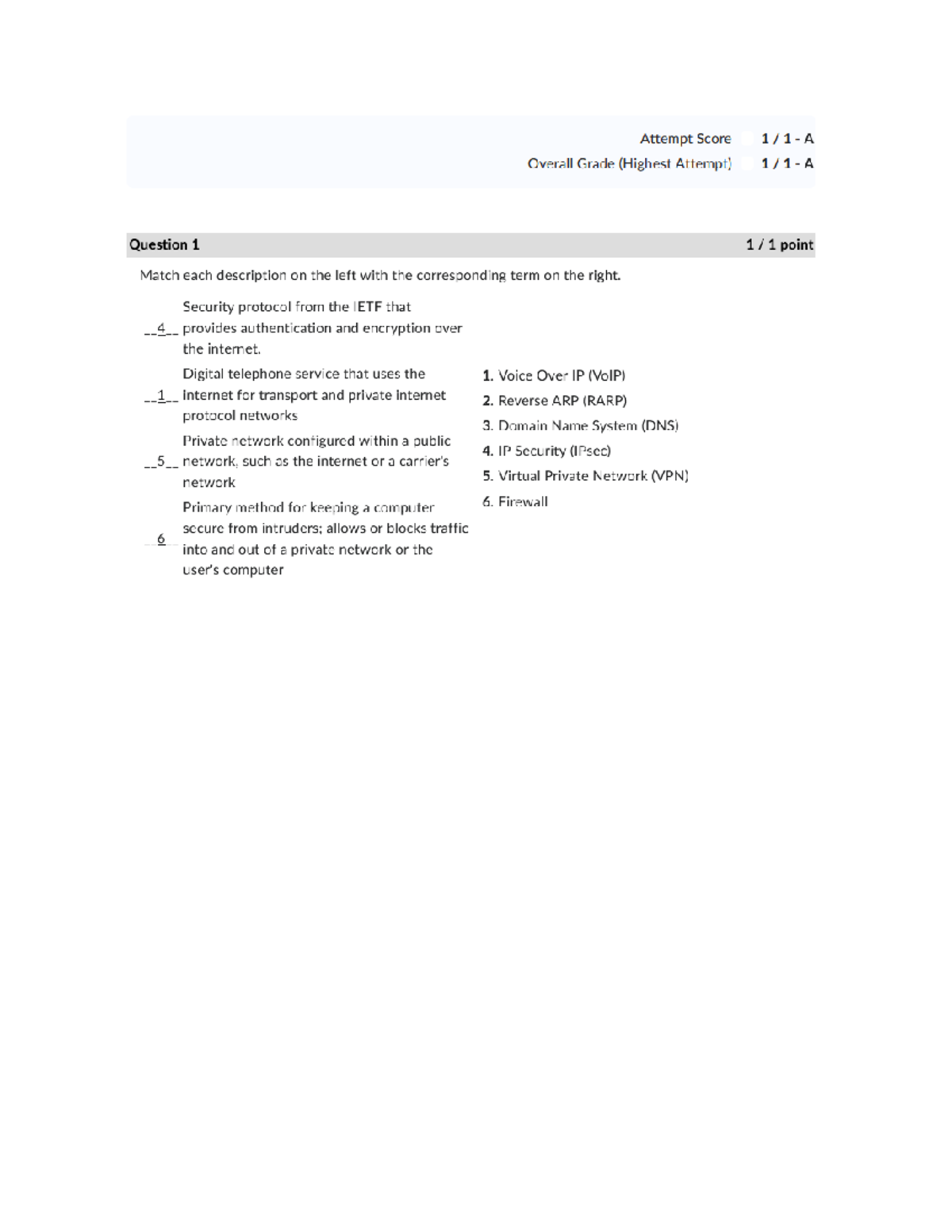 5-0 Knowledge Check: Security Protocols and Networking Concepts - Studocu