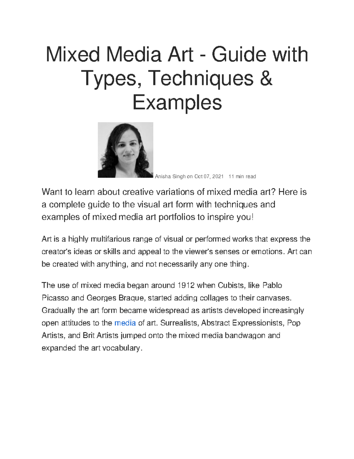 Mixed Media Art Techniques & Analysis: A Comprehensive Guide - Studocu