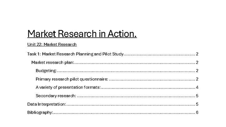 Unit 22: Market Research Planning & Pilot Study for Mobile Coffee - Studocu