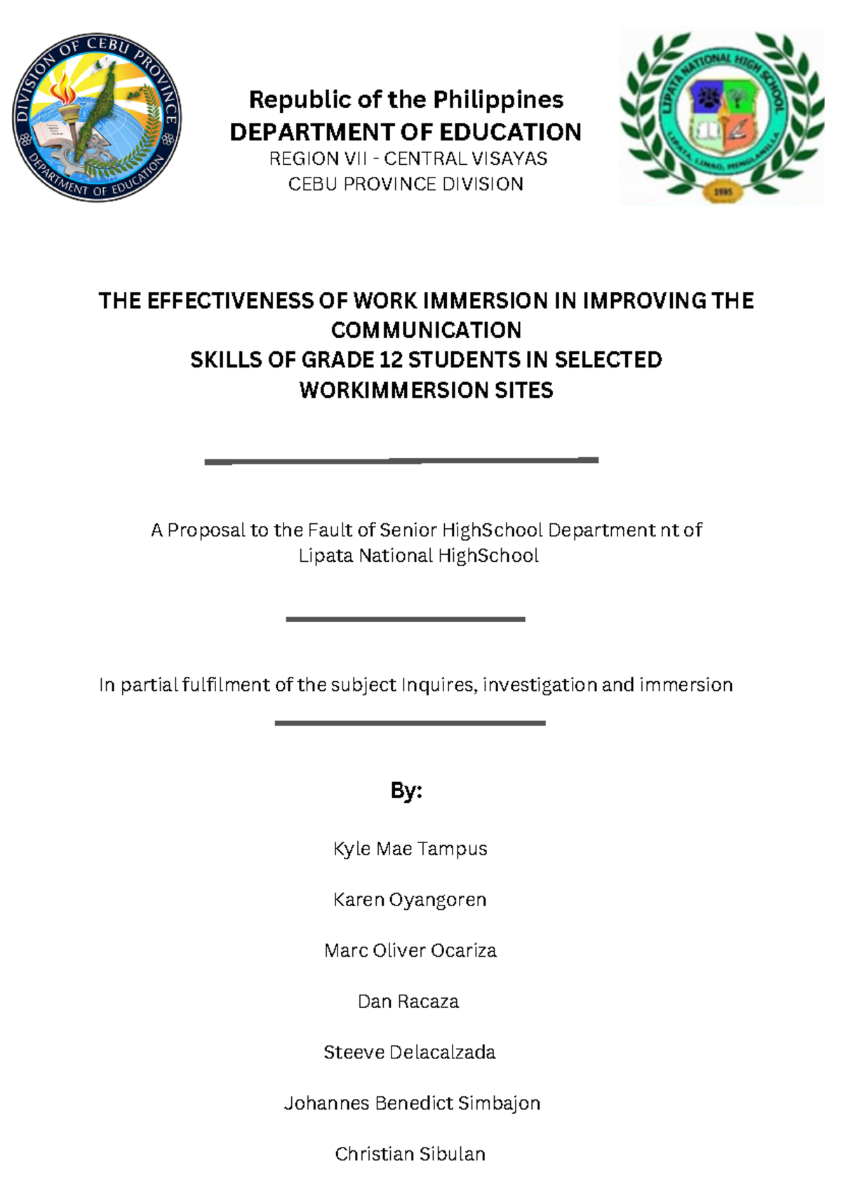 Enhancing Communication Skills Through Work Immersion: A Grade 12 Study ...