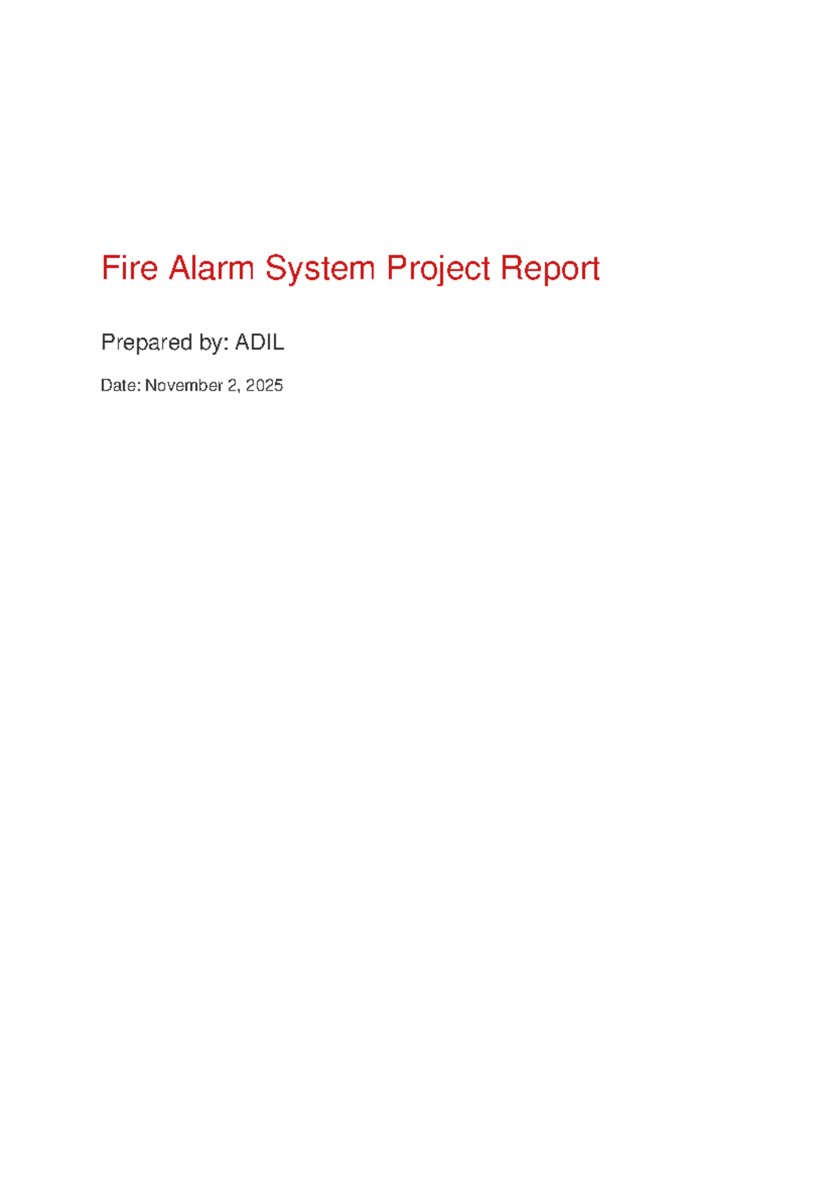 Fire Alarm System Project Report (ADIL) - Final Version - Studocu