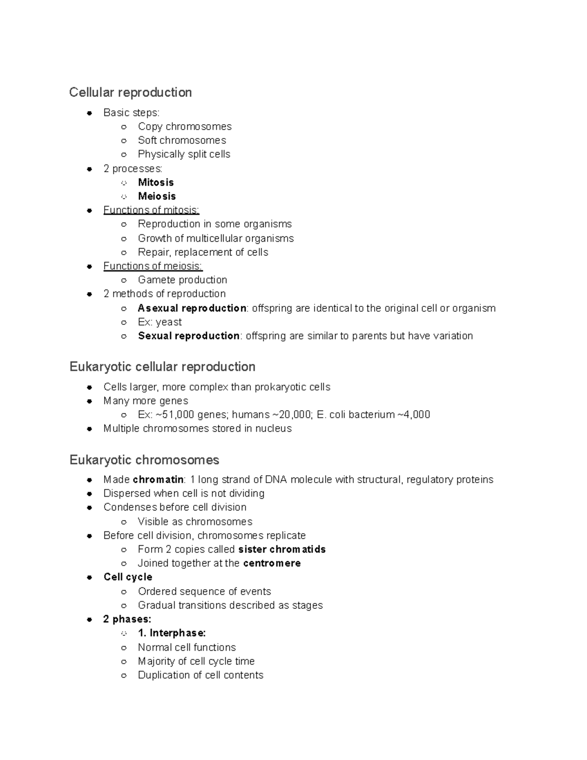 Eukaryotic Cellular Reproduction: Mitosis & Meiosis Overview - Bio 101 ...