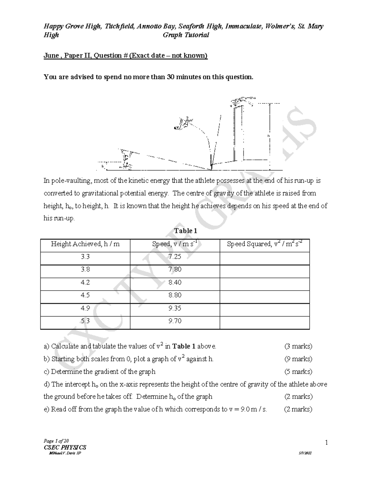 Physics Graph Tutorial Questions-1 - High Graph Tutorial Page 1 of 20 ...