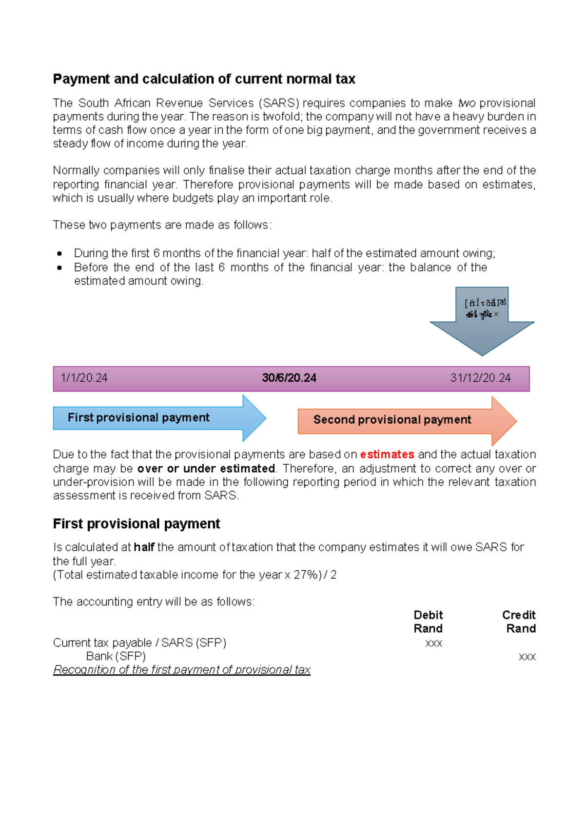 Provisional Tax Payments in South Africa: Calculation & Examples - Studocu