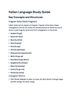 Comprehensive Guide to Italian Verbs, Prepositions, and Vocabulary ...