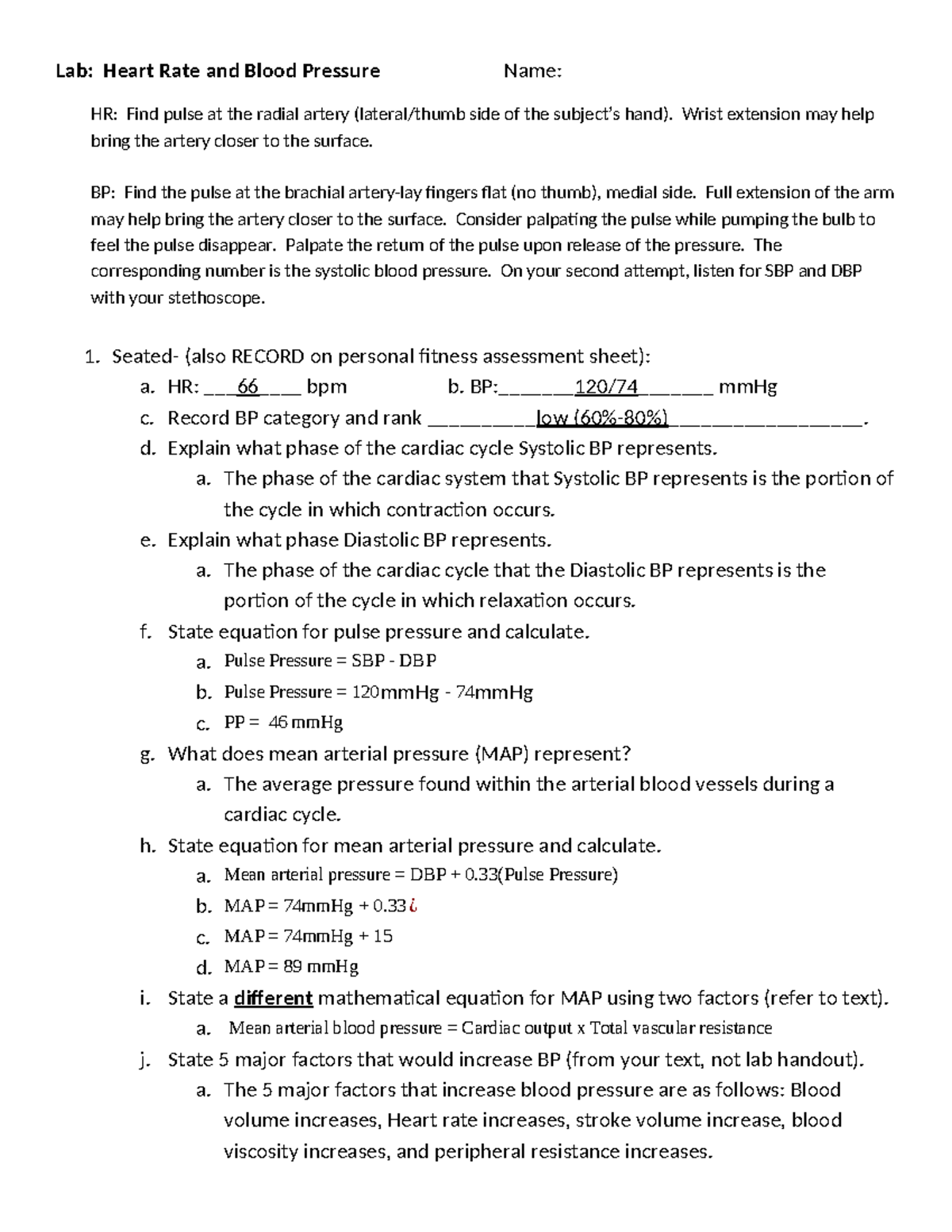 Lab #6: Heart Rate & Blood Pressure Analysis - 100% Score! - Studocu