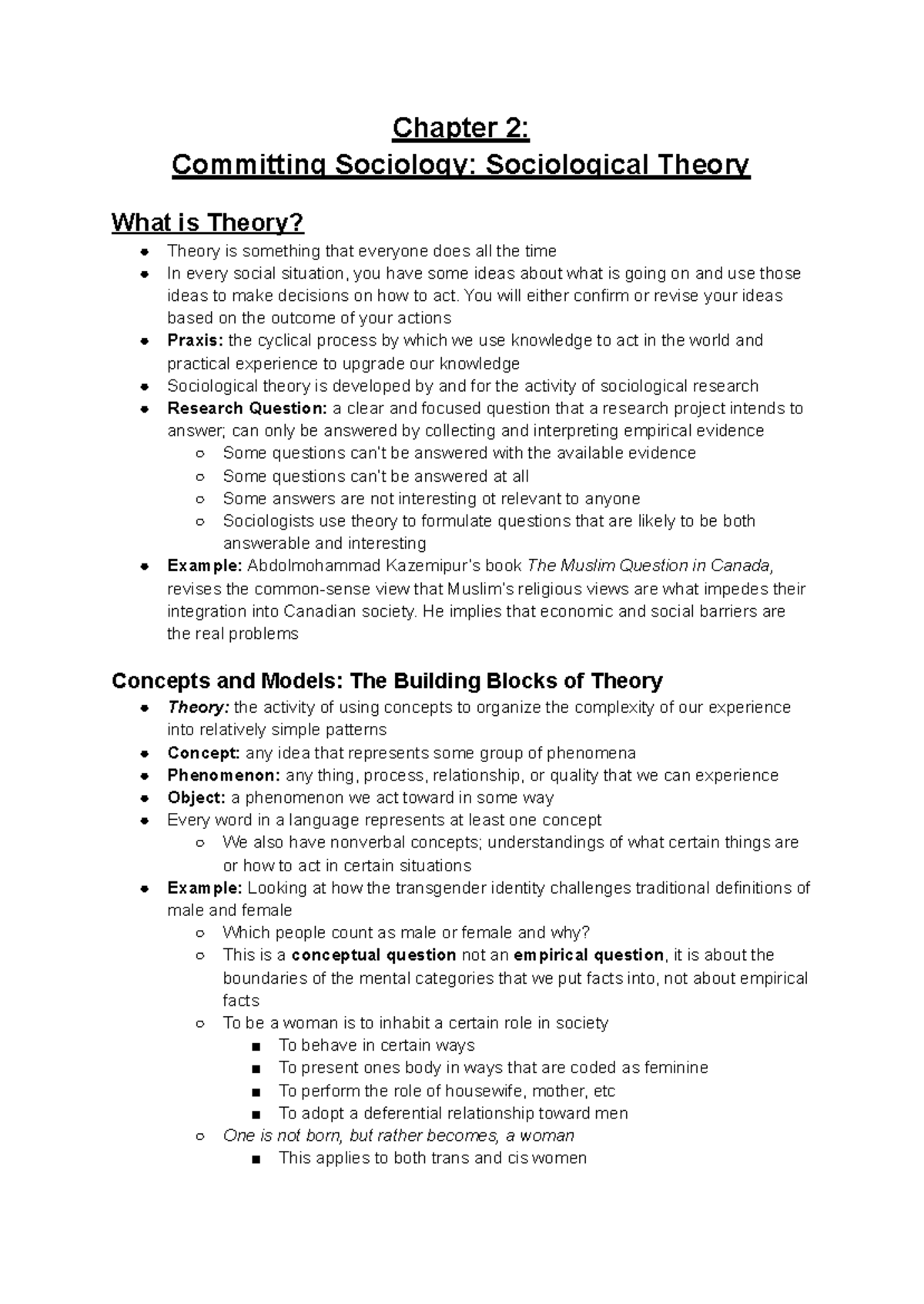 Chapter 2: Understanding Sociological Theory (SOC101) - Studocu