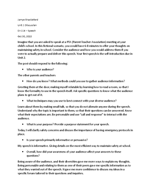 [Solved] An organizational pattern for speeches in which the main ...