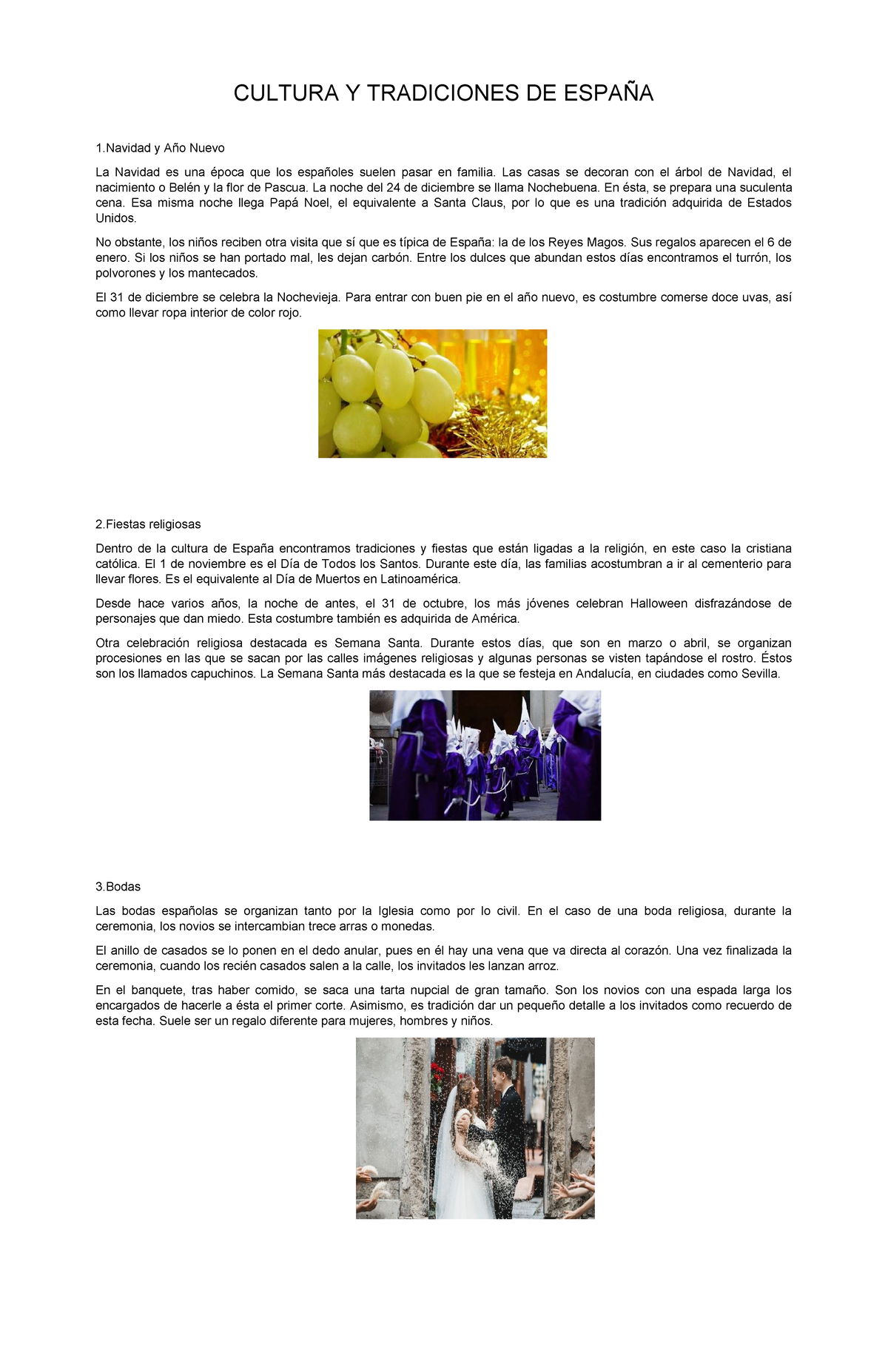 Cultura y Tradiciones de España: Un Almanaque Detallado - Studocu