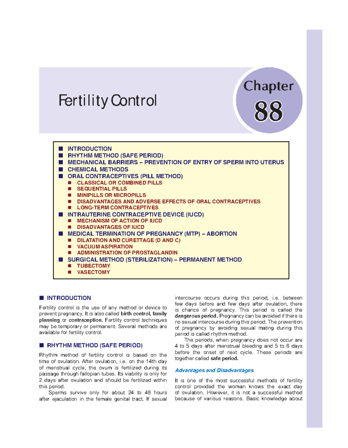 Fertility Control Methods: Chapter Overview and Key Techniques ...