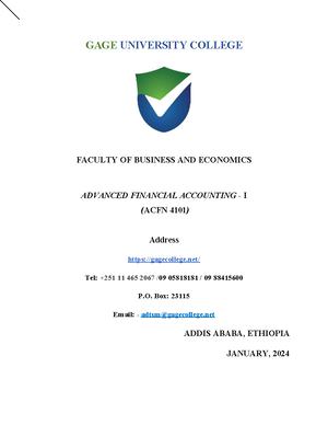 Accounting and finance - AAU - Studocu