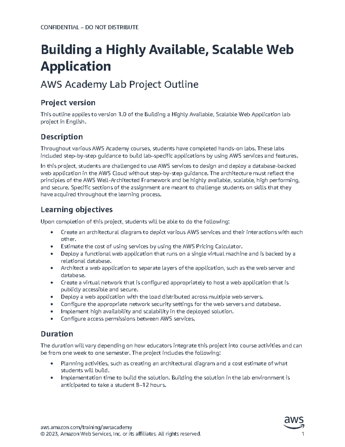 AWS Academy Lab Project - Building a Scalable Web App Outline - Studocu