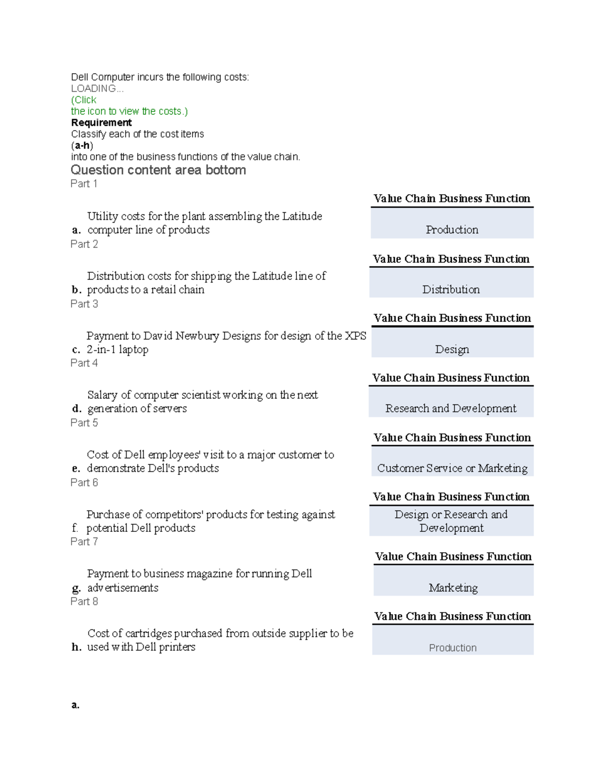 Acc 311 Lab Report - Classifying Value Chain Costs and Strategies - Studocu