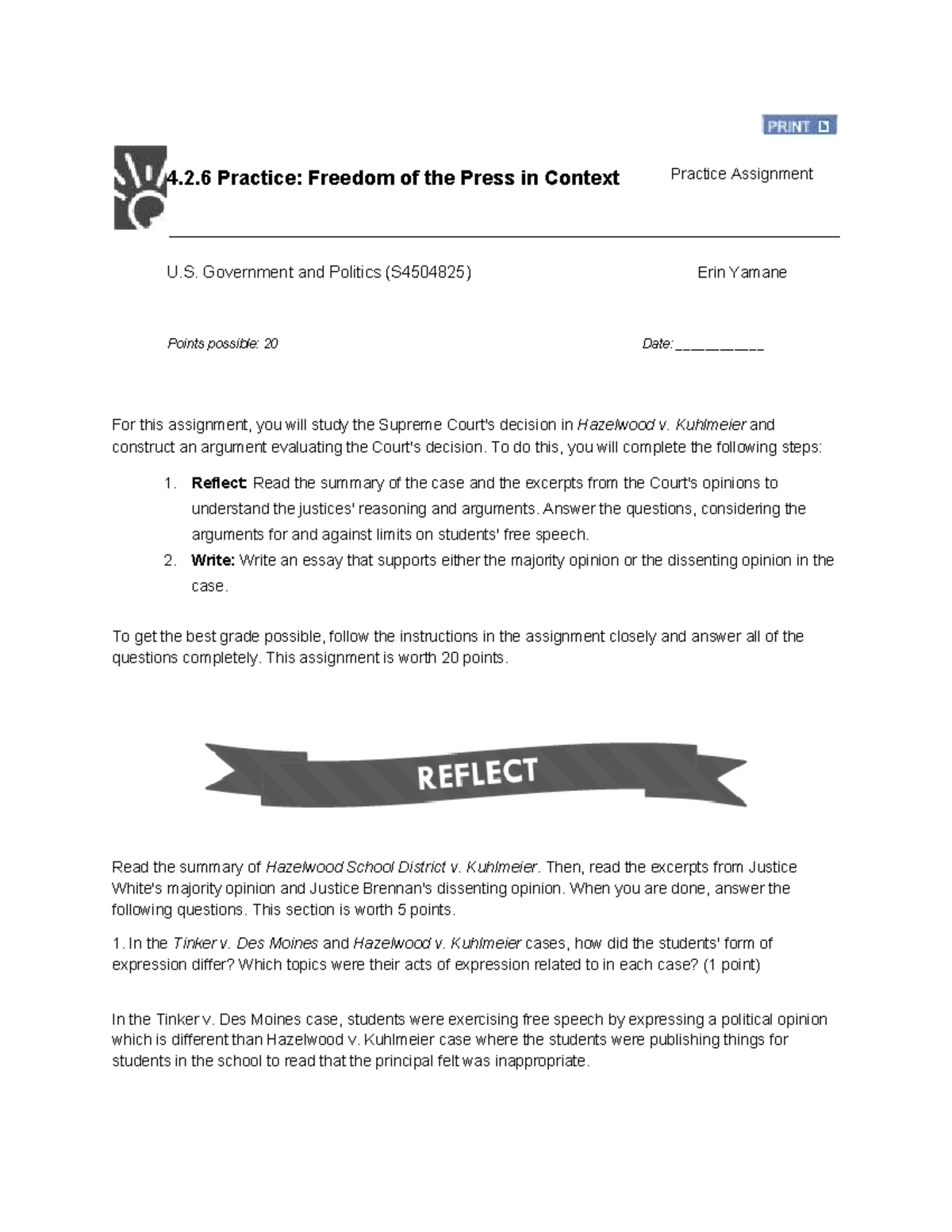 4.2.6 Practice Freedom of the Press in Context - 4.2 Practice: Freedom ...