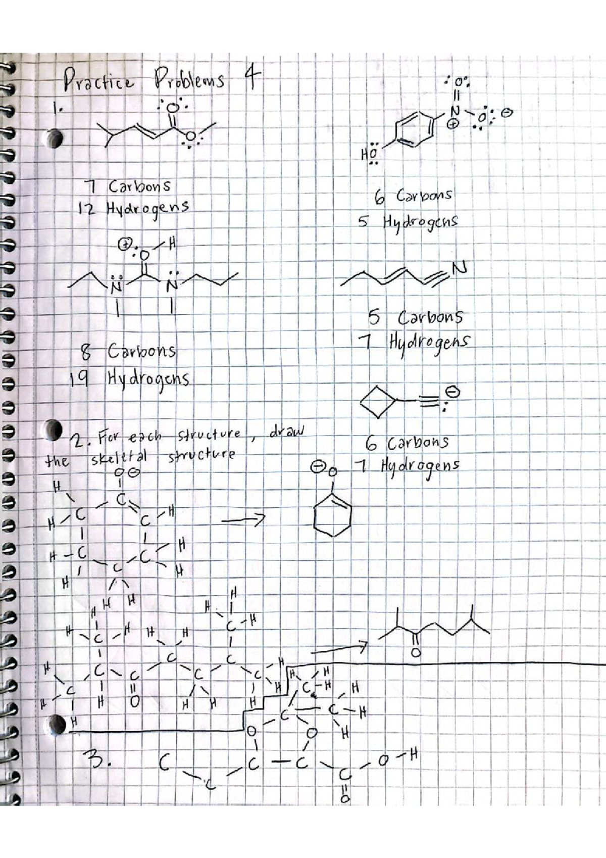 Ochem Practice Problems: Skeletal Structures and Carbons - Studocu